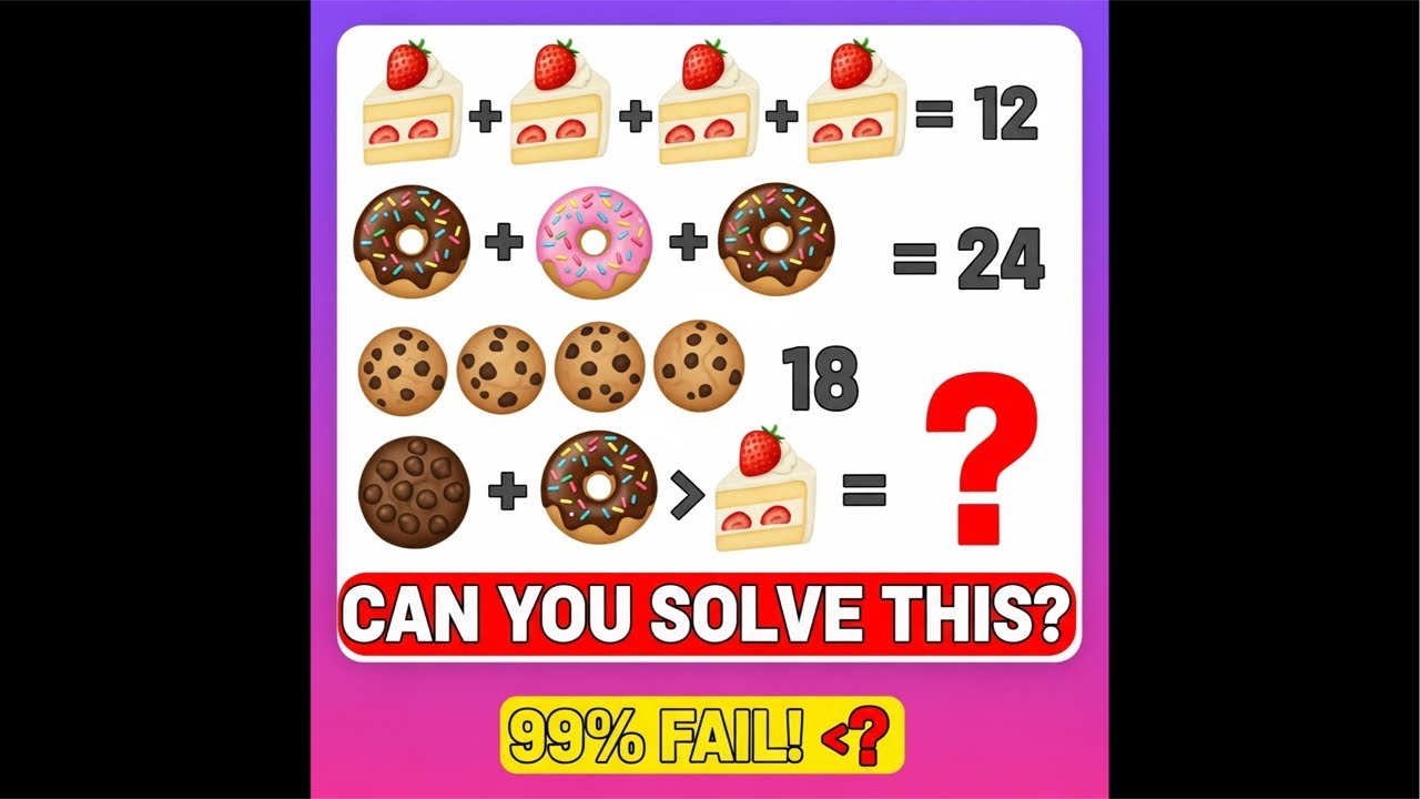 Solve this VIRAL emoji math puzzle that’s confusing everyone! 🍰🍩🍪 - YouTube
