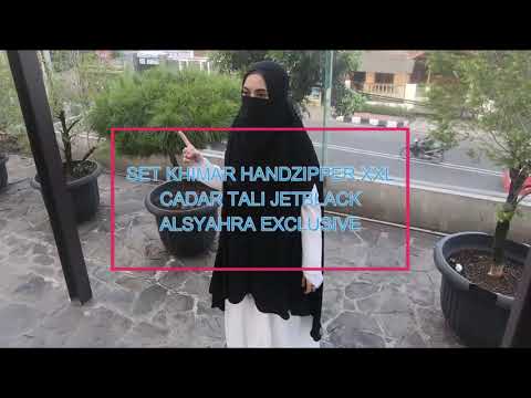 DISPLAY PRODUCT Khimar Syari Handzipper XXL Cadar Tali Jetblack Alsyahra Exclusive