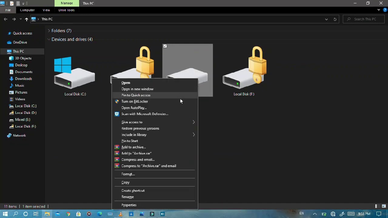 Lock 🔒 PC/Lptop partitions without downloading any External App ...