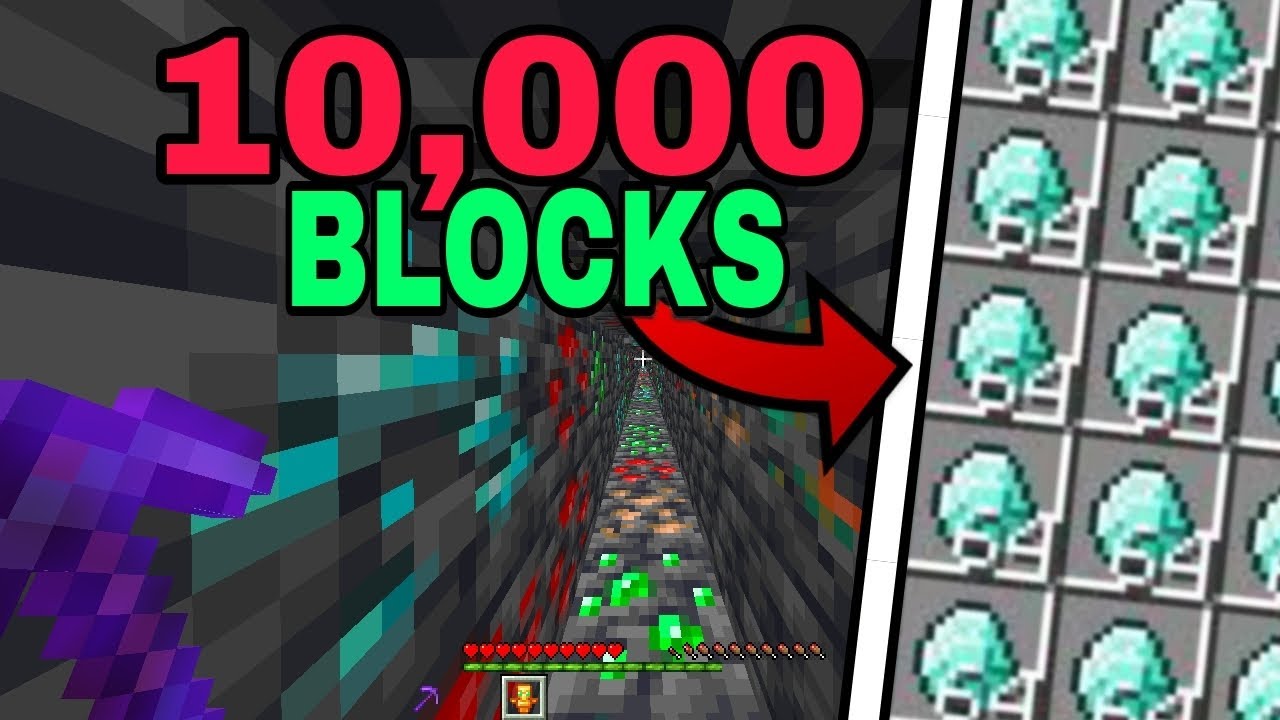I Mined For 10,000 Blocks In A Straight Line In Minecraft Pe (#3) - YouTube