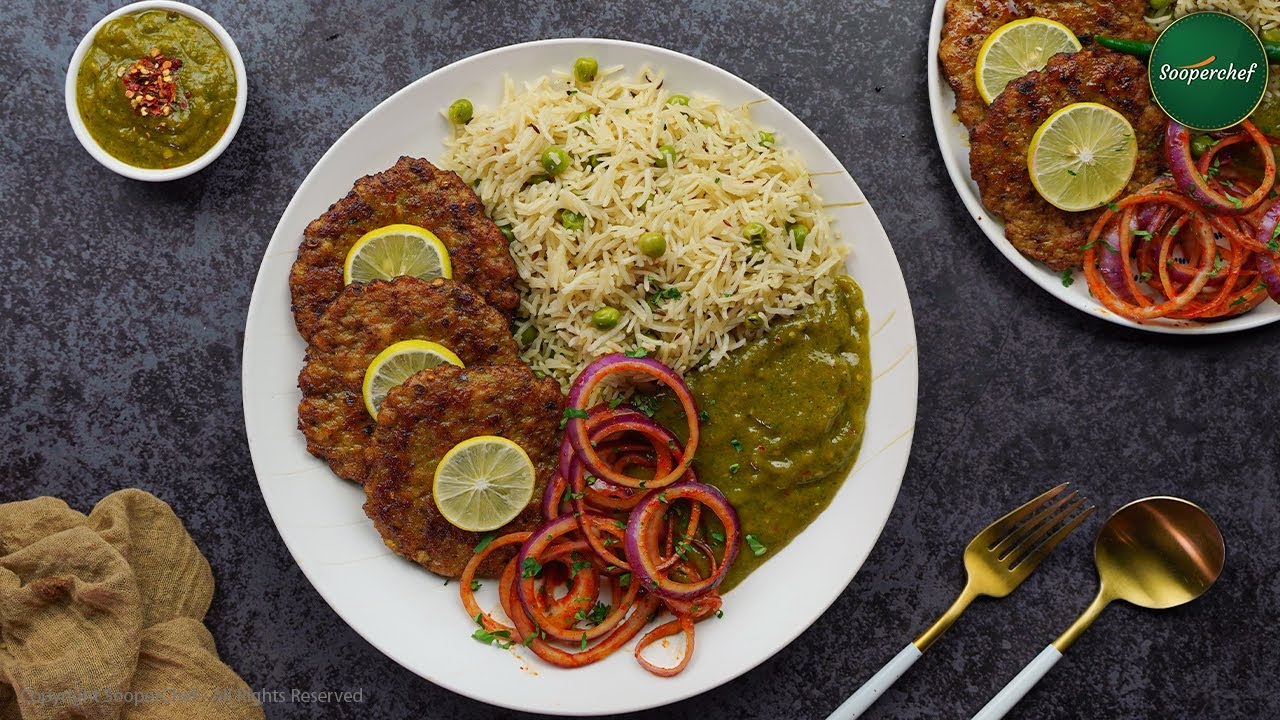 Chapli Kabab Rice Platter Recipe by SooperChef - YouTube
