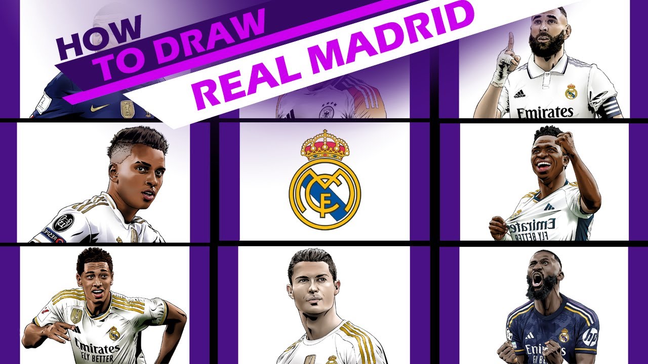 Real Madrid players - How to draw - YouTube