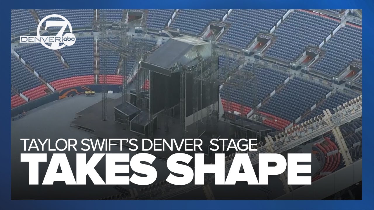 Taylor Swift stage takes shape at Empower Field: View from the sky ...