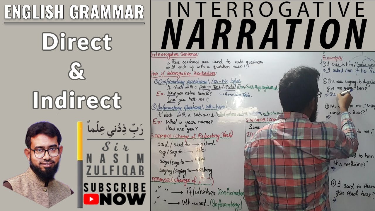 Interrogative Narration || Narration # 2 || Sir Nasim Zulfiqar - YouTube