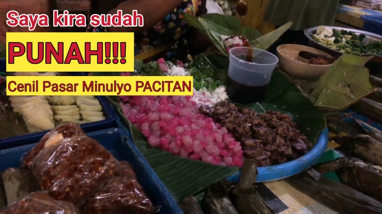 Cenil tepung kanji jajan kue tradisional di pasar minulyo PACITAN - YouTube