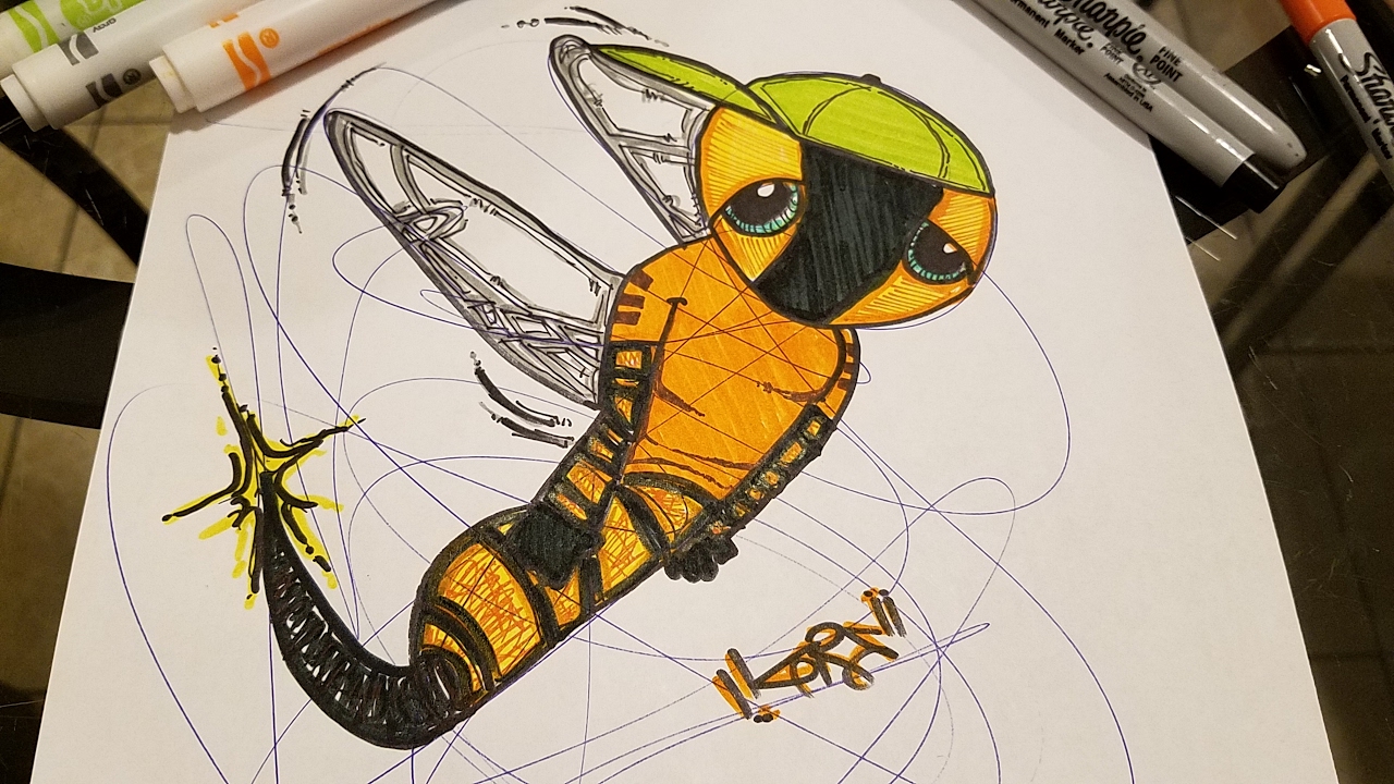 SCRIBBLE DRAWING (BUMBLE BEE) - YouTube