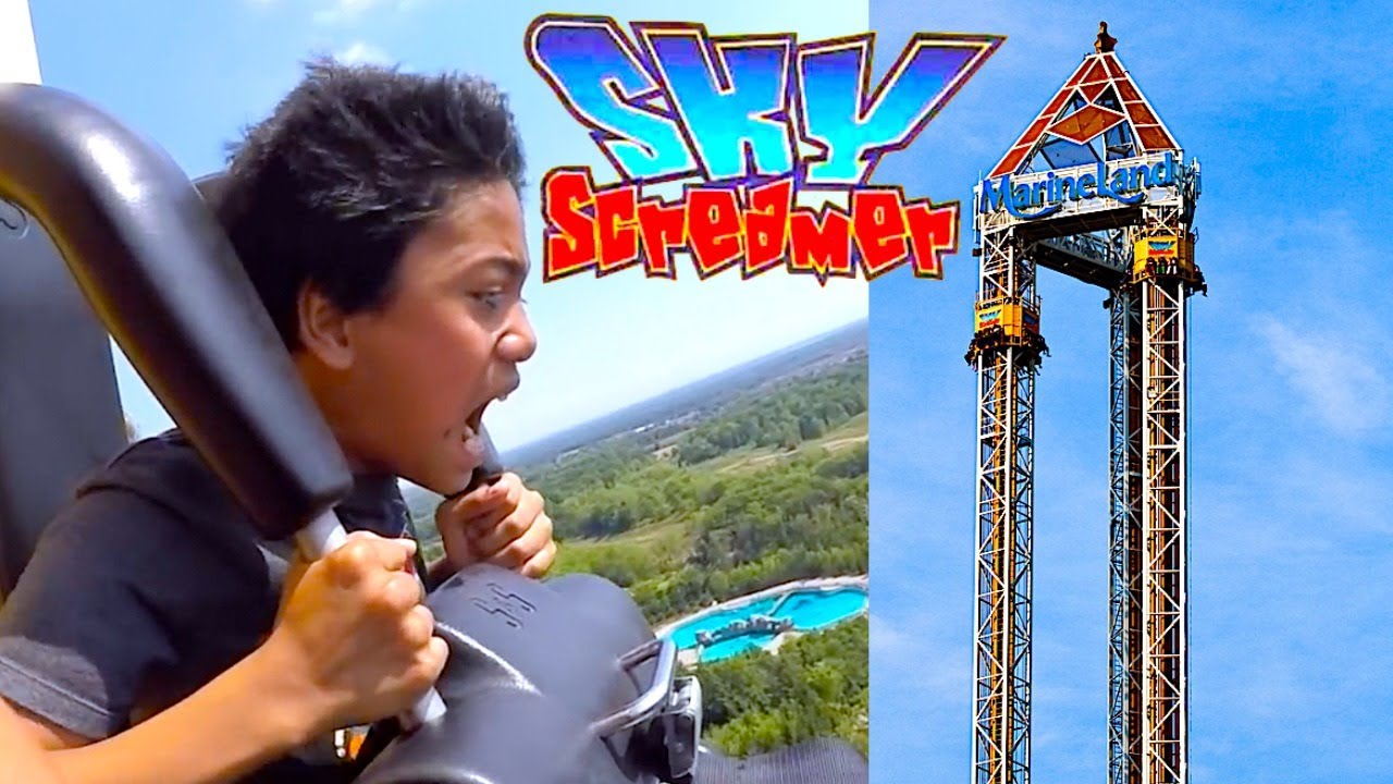 SCREAMING MY LUNGS OUT SKY SCREAMER RIDE at Marineland aaronVision - YouTube