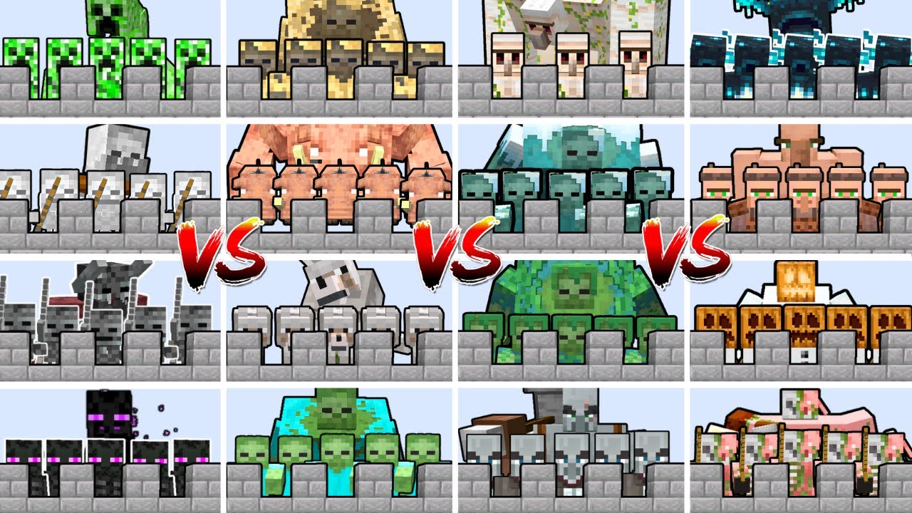 WHO IS THE STRONGEST MUTANT MOB CASTLE? TOURNAMENT | Minecraft Mob ...