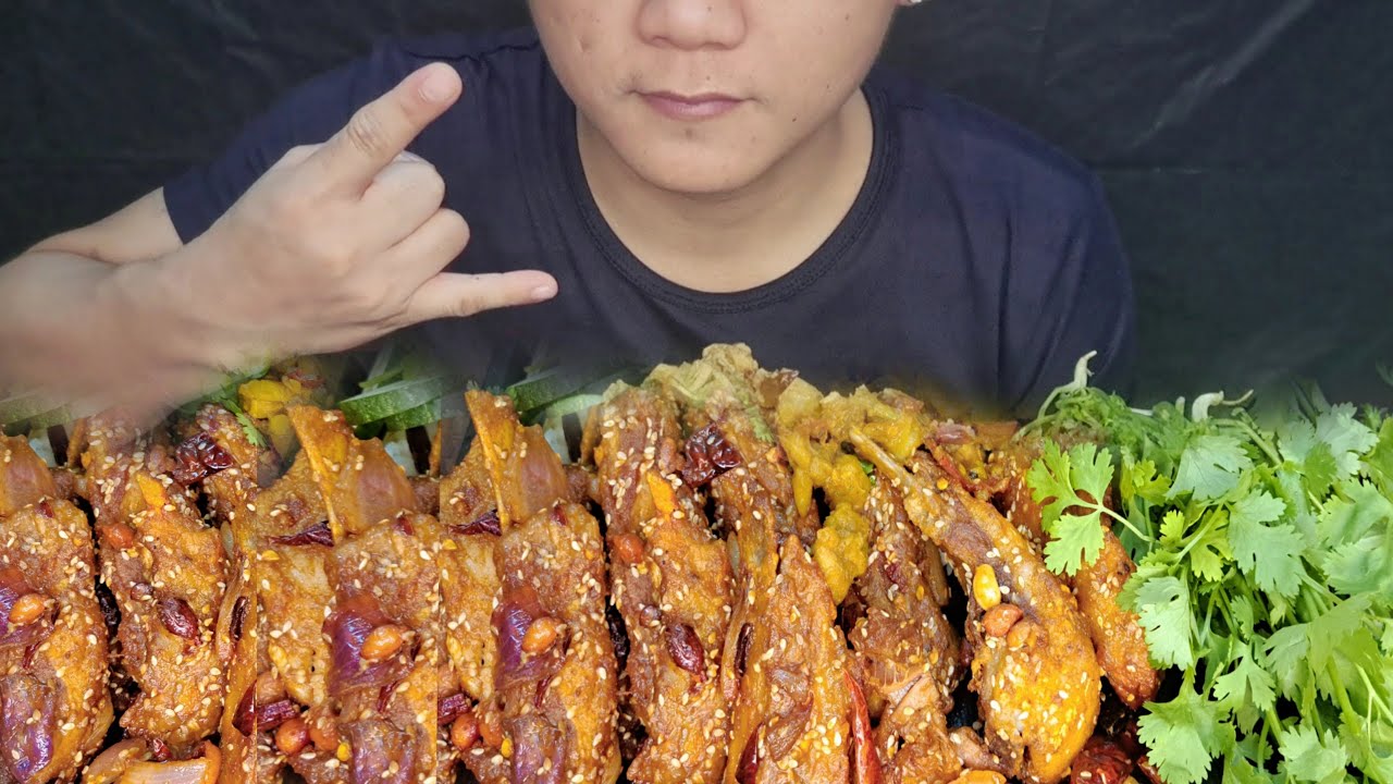 Eating Spicy Deep fry Mutton with Rice Mukbang - YouTube