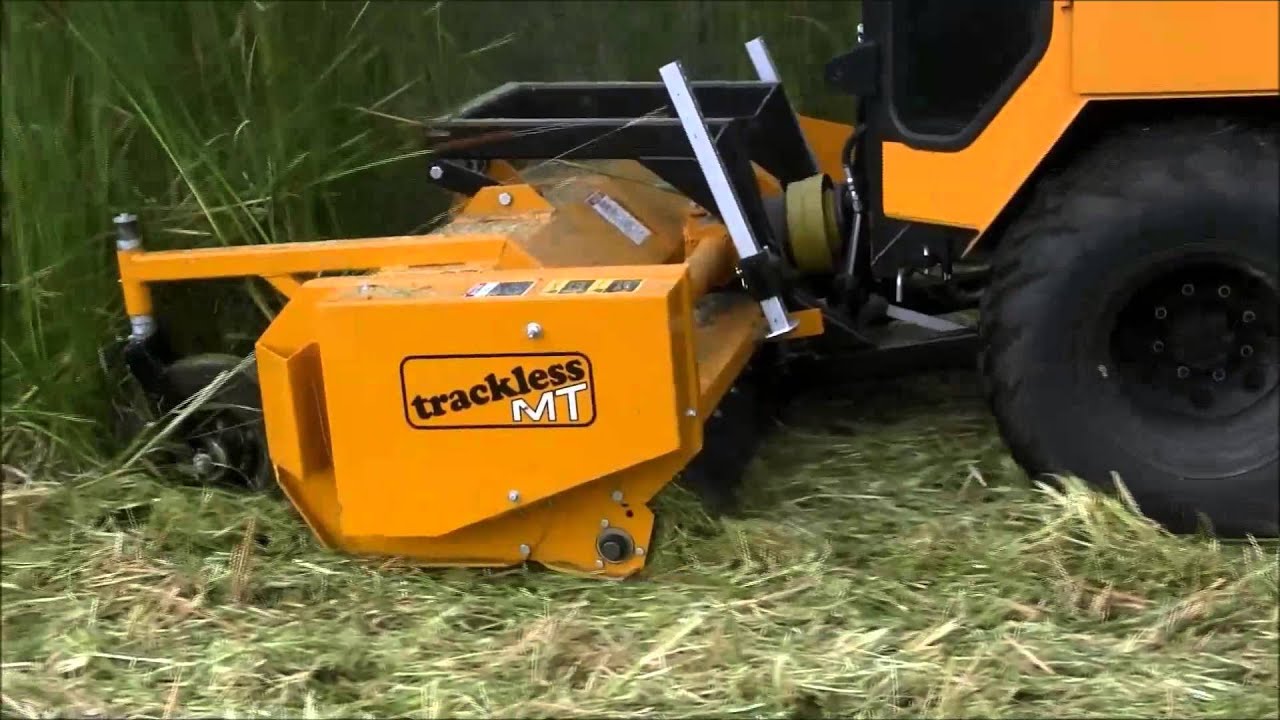 Trackless 74inch Front Flail Mower - YouTube