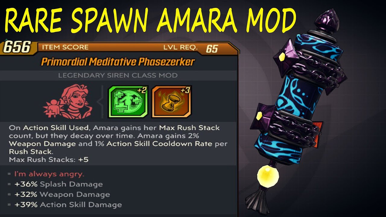 BL3 - NEW - Meditative Phasezerker +36% Splash Dmg +32% Weapon Dmg + 39 ...