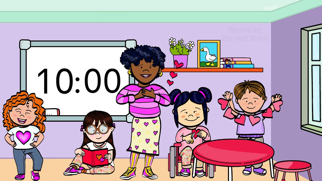 Valentine's Day Classroom 10 Minute Timer + 2 Minute Clean Up Timer ...