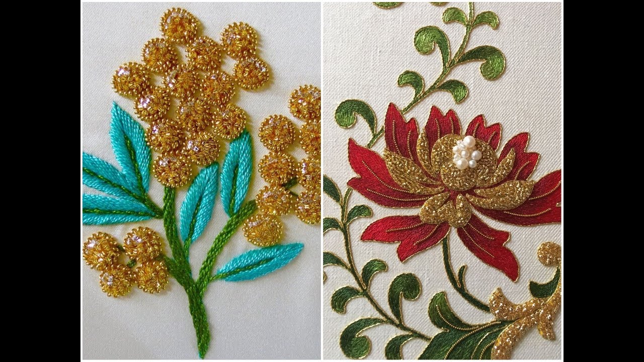 beautiful flower embroidery design - YouTube