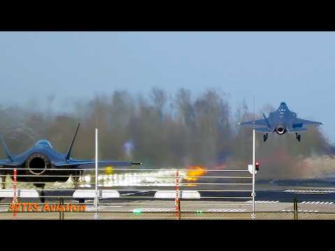 [4K] Sequential Mass Takeoff of F-35s and Gripens at Leeuwarden!