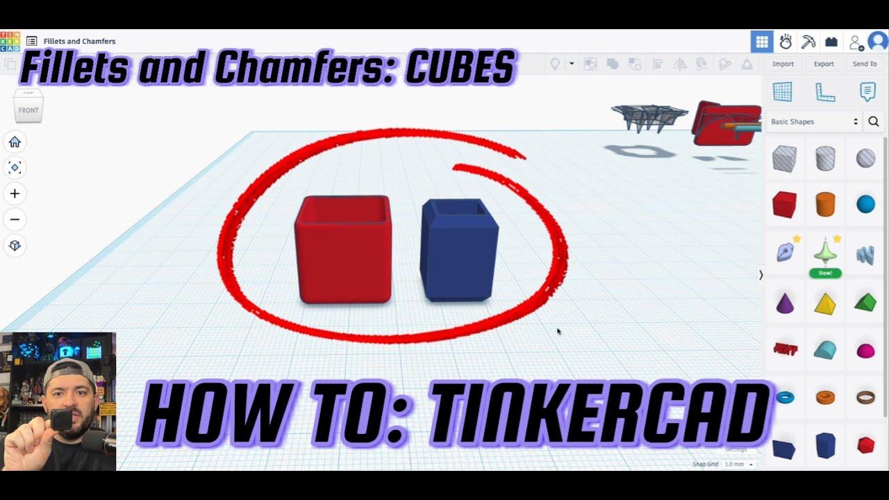 How To TInkerCAD: Fillets and Chamfers Cubes - YouTube