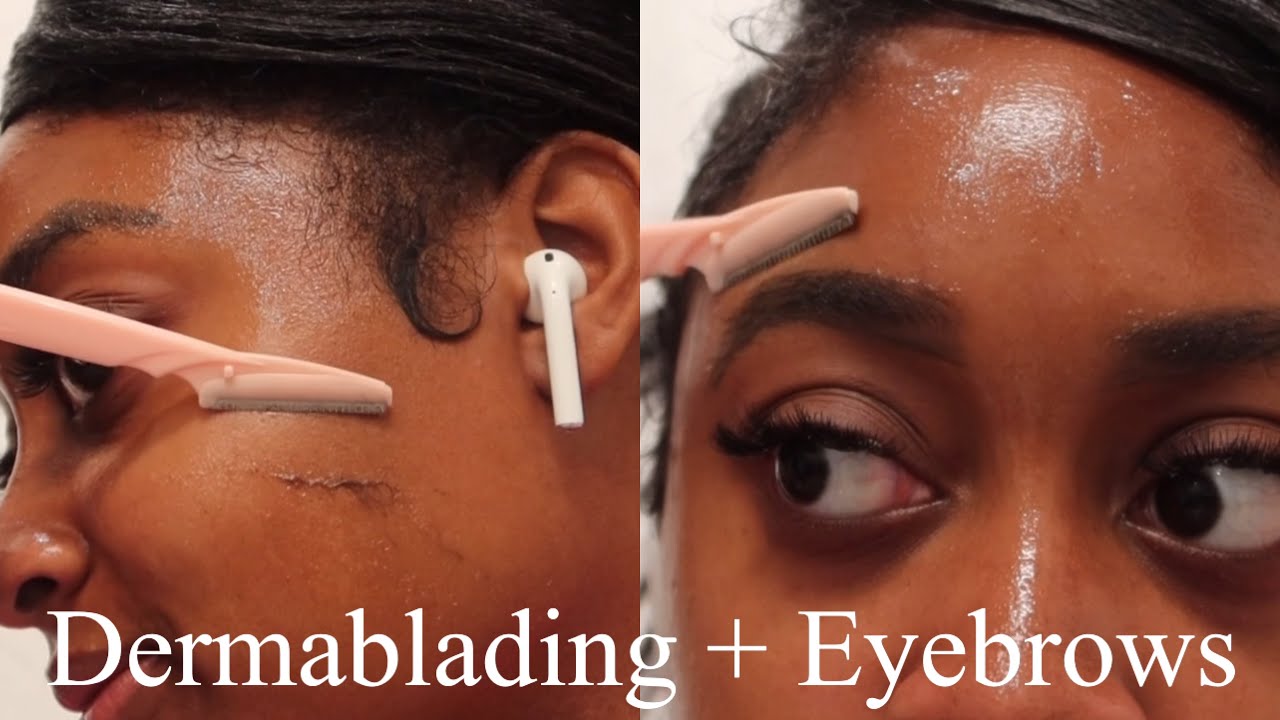 Dermablading Facial At Home + Eyebrow Touch Up | Shaving Face - YouTube