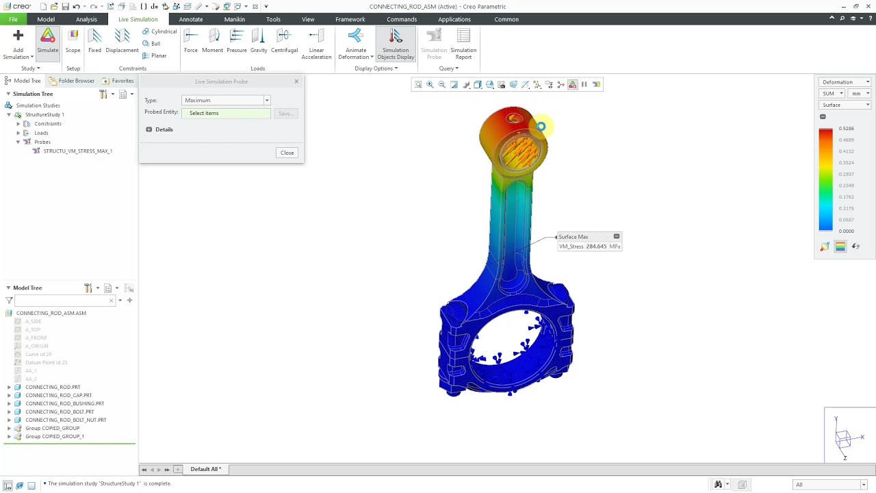 Creo Parametric - Creo Simulation Live - Simulation Probes - YouTube