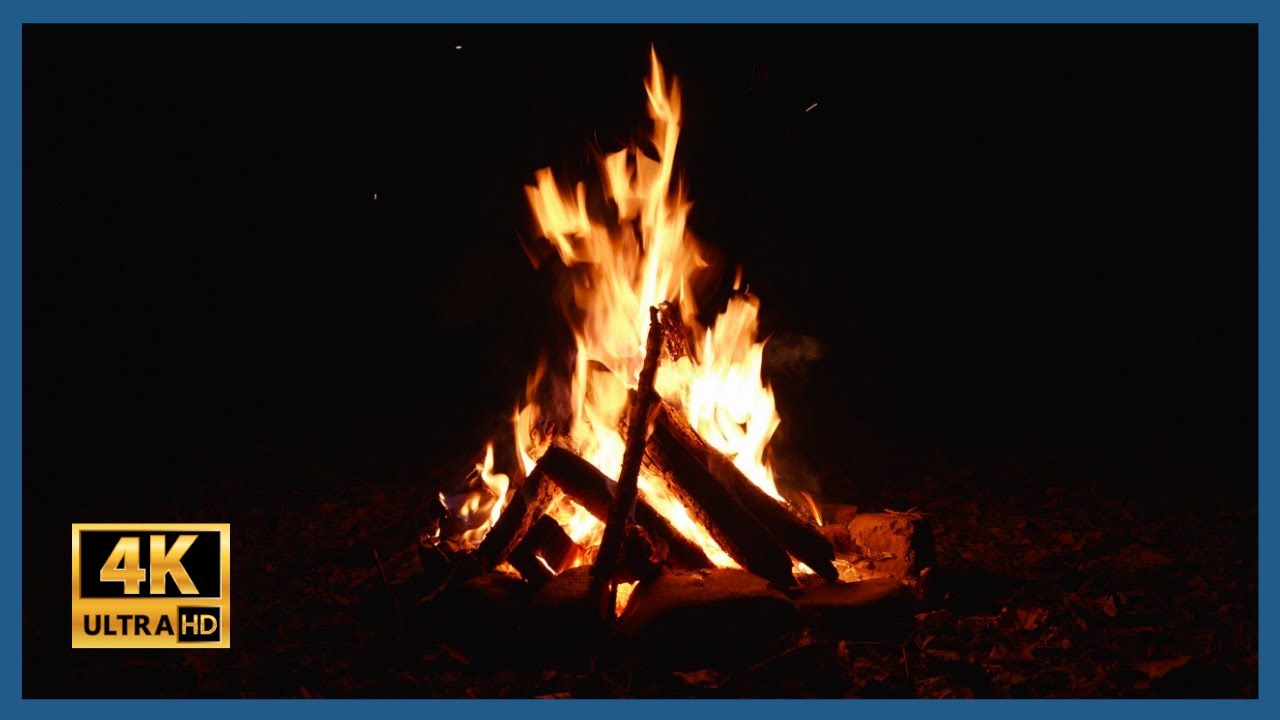 Campfire with Cosy Crackling sounds. 4k Loop. Unwind. De-stress. - YouTube