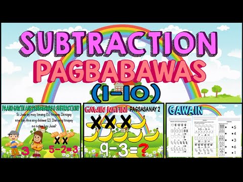 BASIC MATH: SUBTRACTION O PAGBABAWAS BILANG 1-10 - YouTube