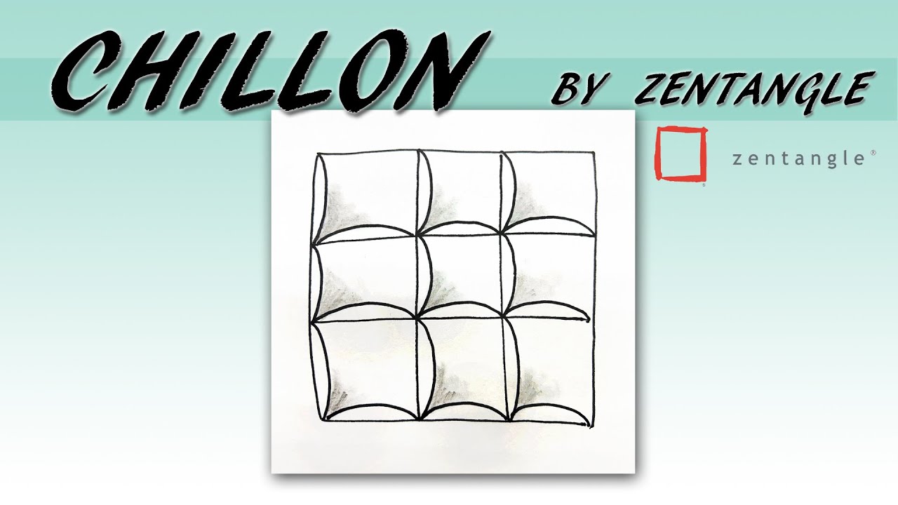 如何畫官方圖樣How to draw the Zentangle® Pattern CHILLON夏蘭 - YouTube