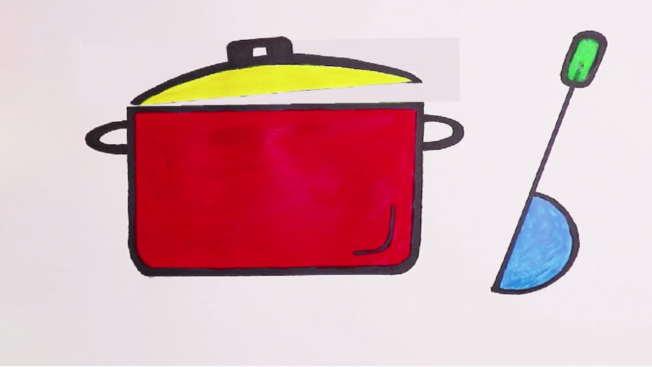 How to draw and clolour pot| Easy drawing for children | Easy drawing ...