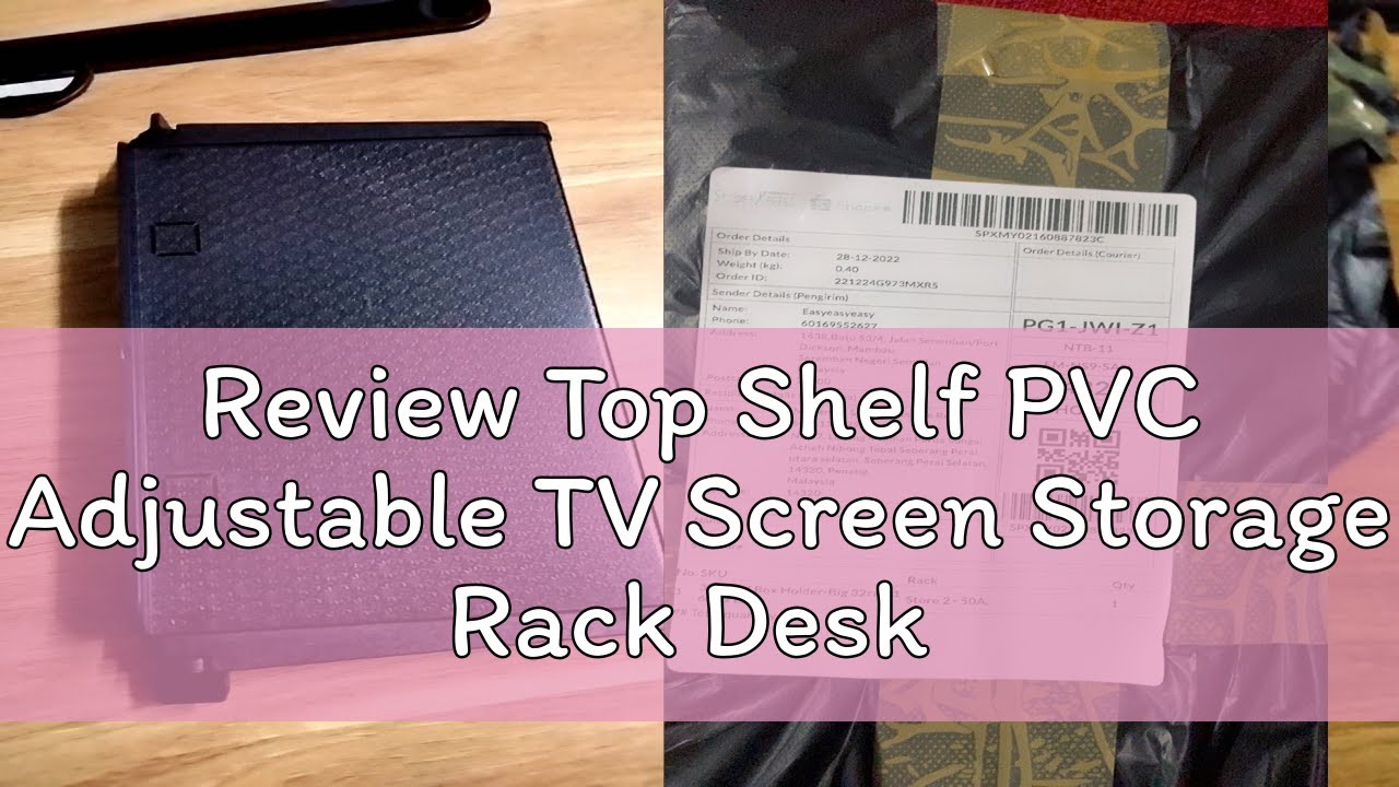 Review Top Shelf PVC Adjustable TV Screen Storage Rack Desk Computer ...