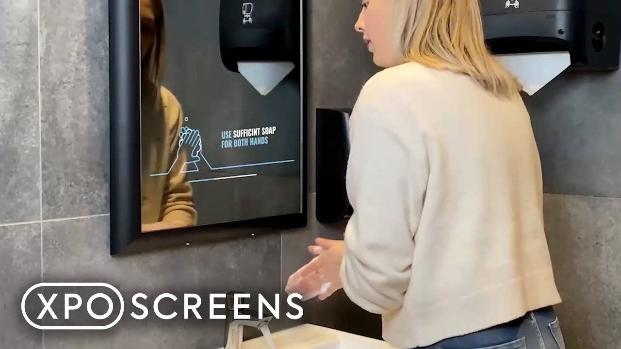 XPO Screens - Digital mirror: washing hands - YouTube
