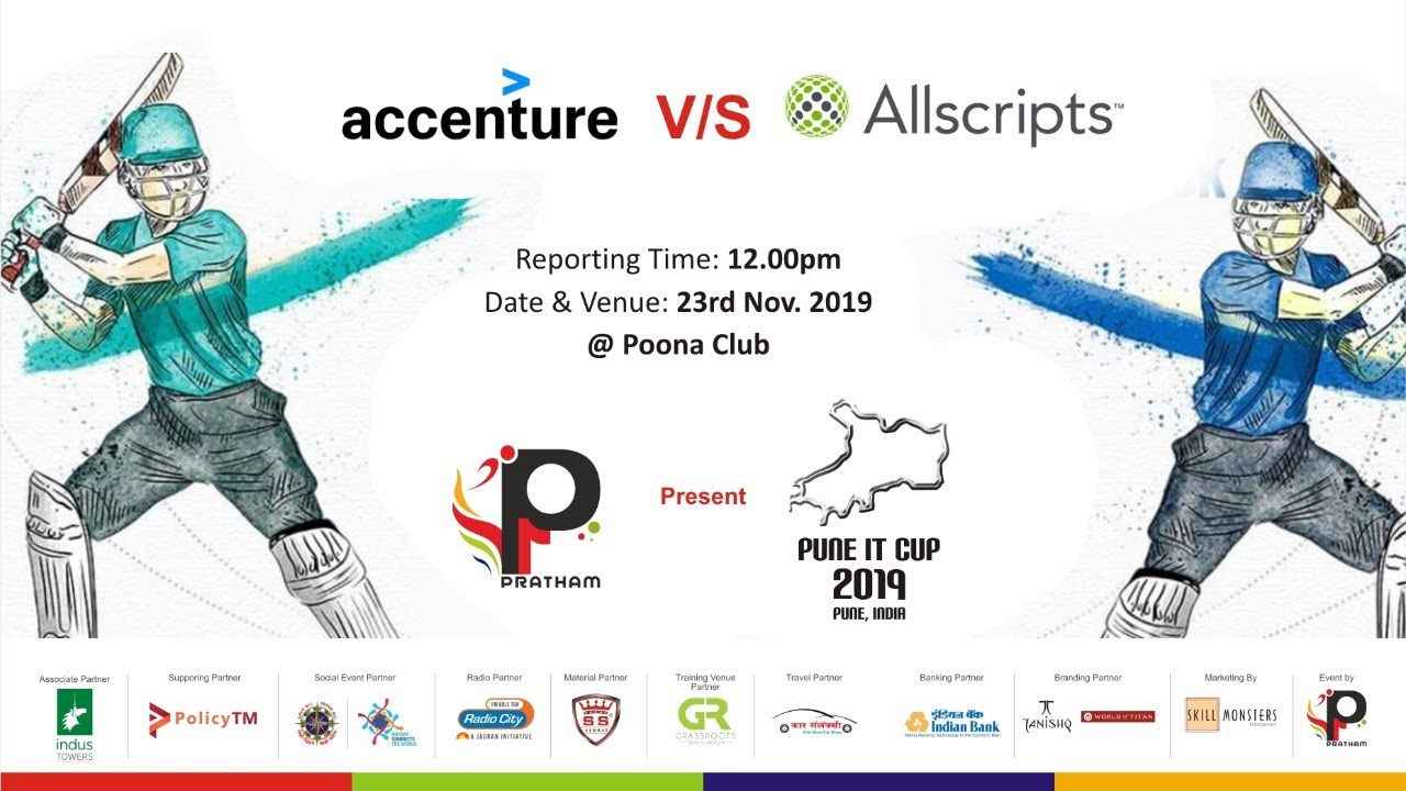 Accenture V/s Allscripts | PUNE IT CUP 2019 | LIVE MATCH - YouTube
