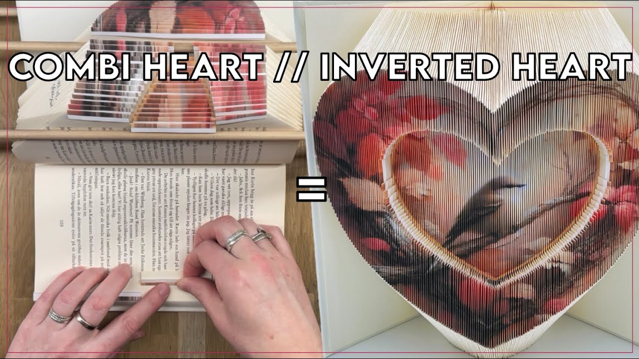 Combi Heart with Inverted Heart // Fore Edge Book Art // Photo Strip ...