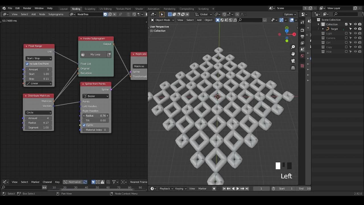 [Demo] Basic Fractals / Recursion in loop in blender animation nodes ...