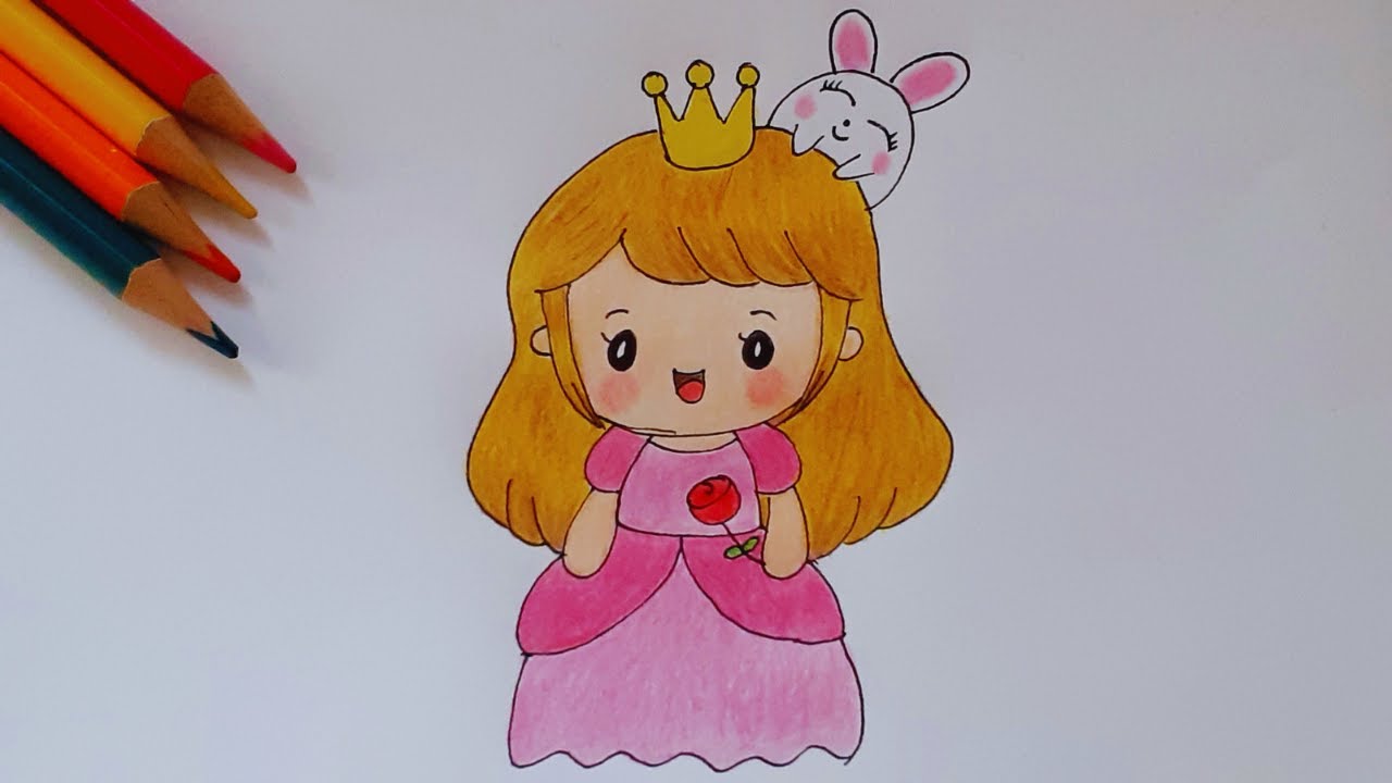 How to draw cute princess||princess drawing easy - YouTube