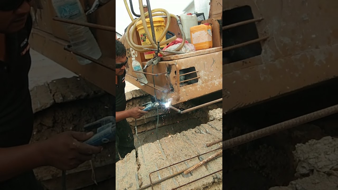 Excavator ladder welding#shorts - YouTube