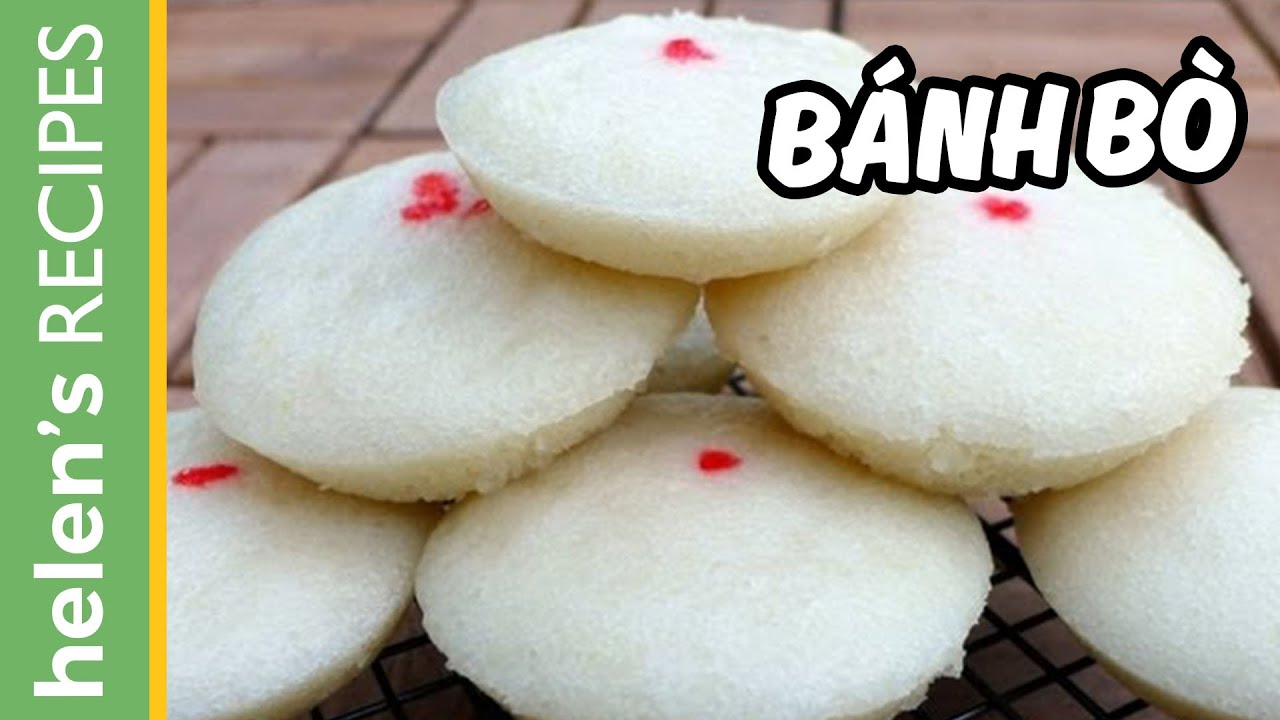 Bánh bò - Vietnamese Steamed Rice Cake (Cow cake) | Helen's Recipes ...
