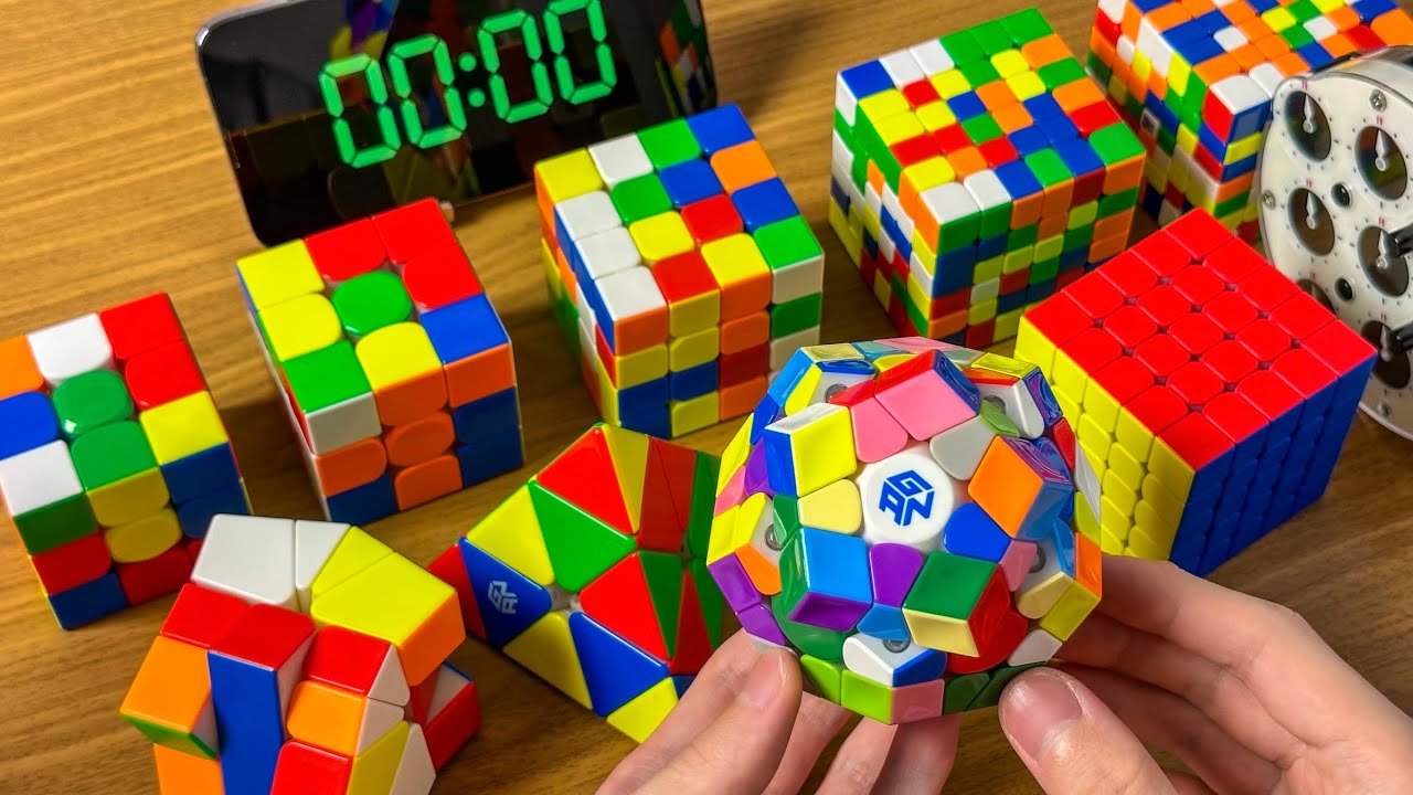 SPEED SOLVING ALL WCA PUZZLES in RECORD TIME - YouTube