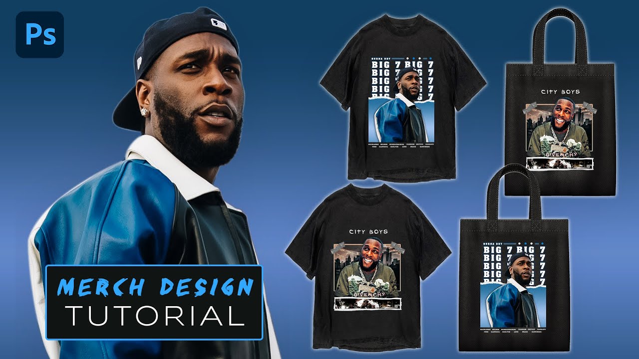 Designing Merch For Burna Boy’s Big 7 / City Boys 2023 - Photoshop ...