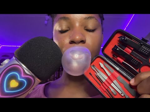 ASMR GUM CHEWING while Doing MANICURE for You 😊 (snapping and cracking ...