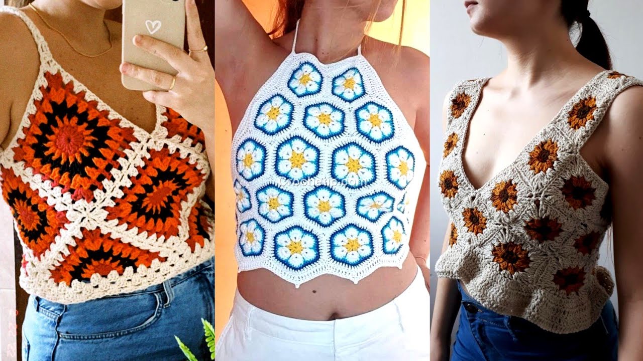 Designer Crochet Crop Top, Crochet Baby frock,Crosia Frock Design ...