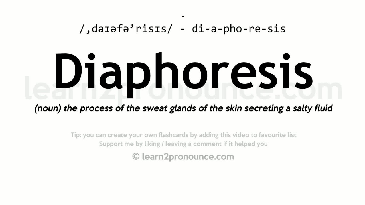 Pronunciation of Diaphoresis | Definition of Diaphoresis - YouTube