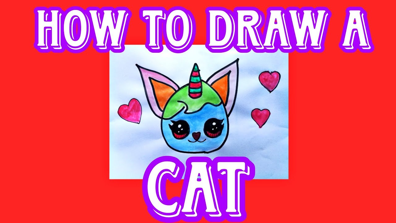 how to draw A cat.@Artforkidshub - YouTube