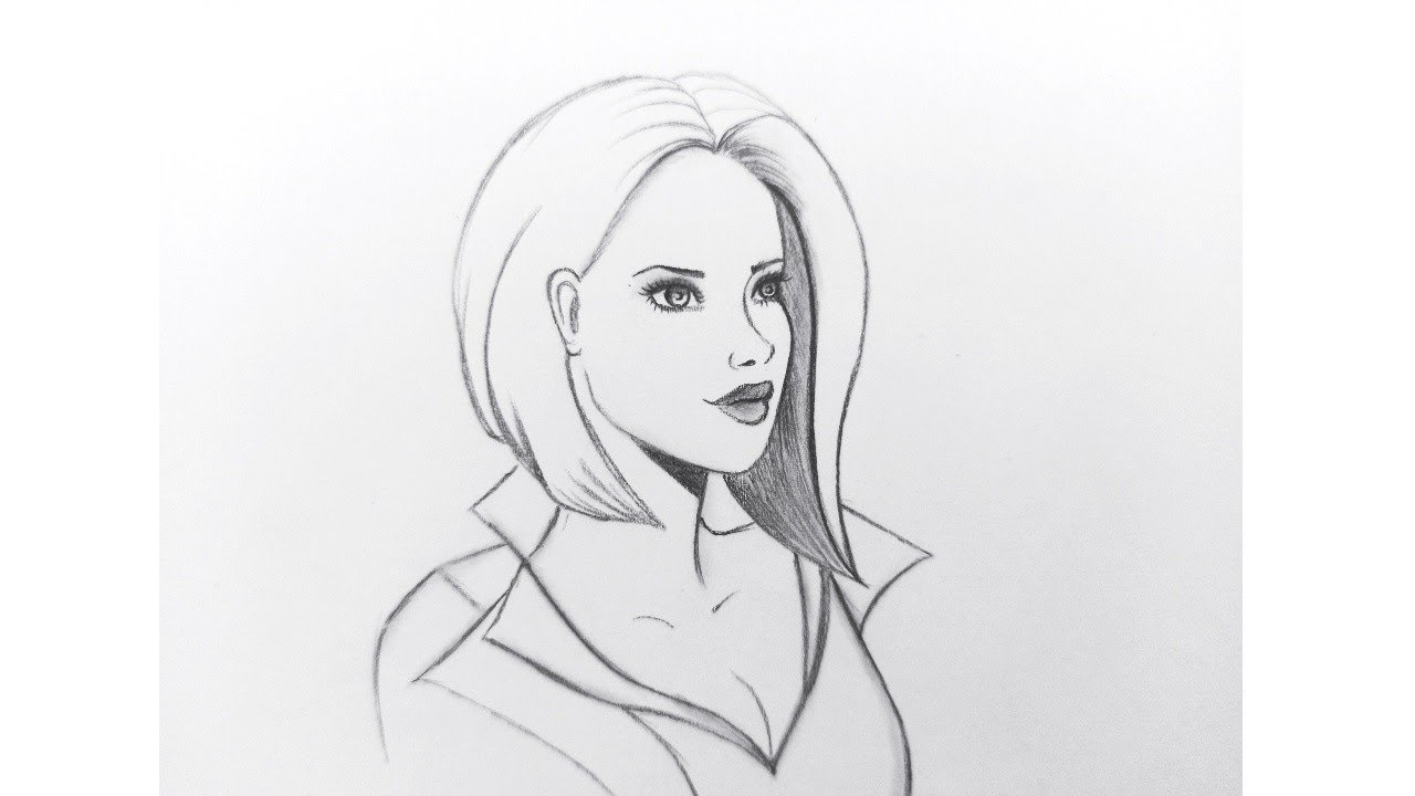 Kako se crta devojka i poluprofil - How to draw a girl, semi-profile ...