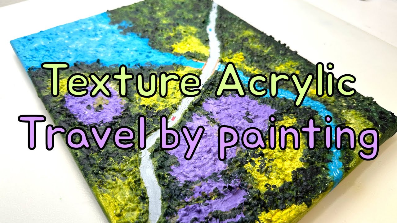 Easy Texture Acrylic Painting - Road Trip - YouTube