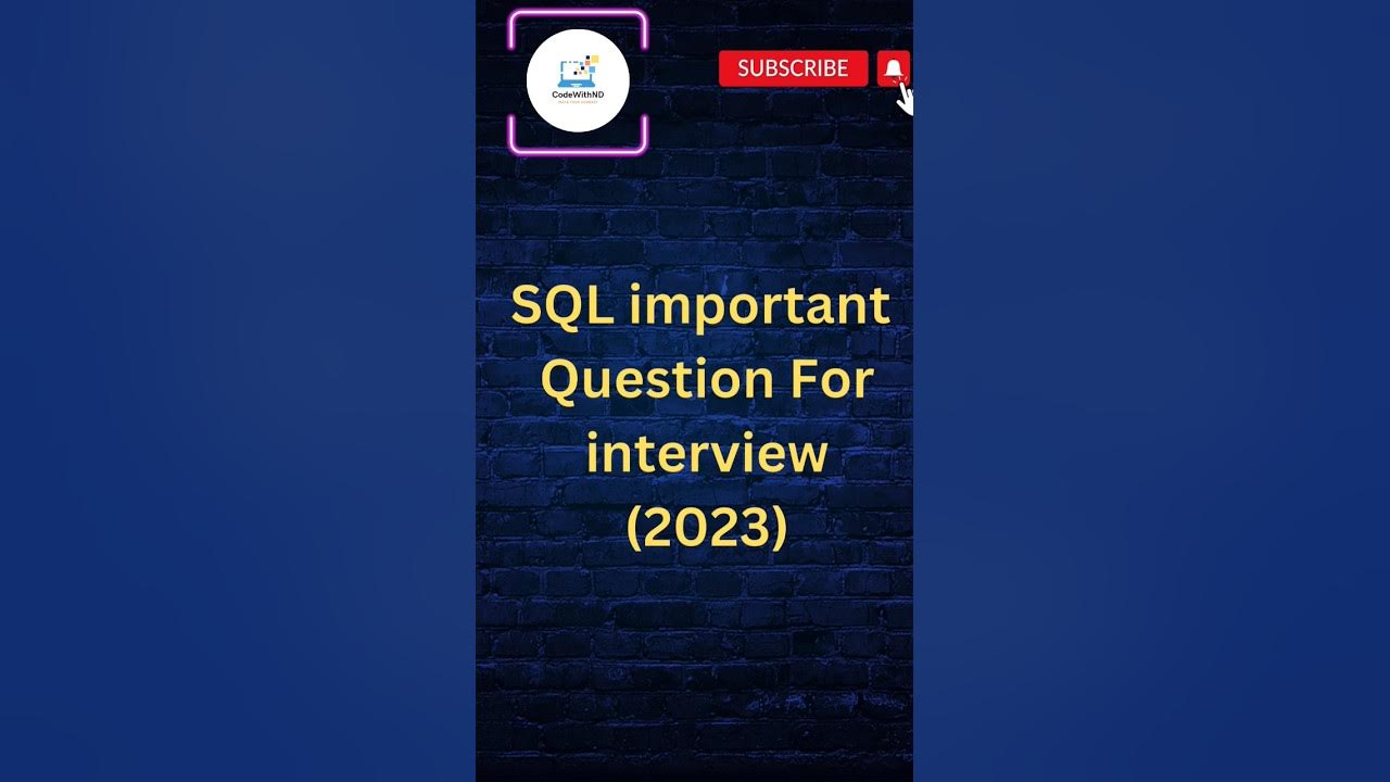 SQL query interview questions for interview 2023 #viral #shorts #sqlforbeginners - YouTube