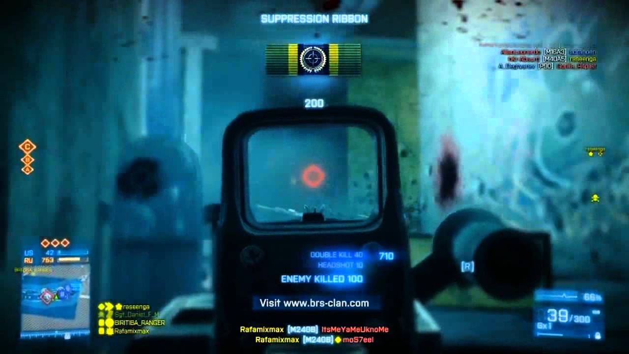 Battlefield 3 | BF3 | Huge LMG Killstreak Operation Métro - YouTube