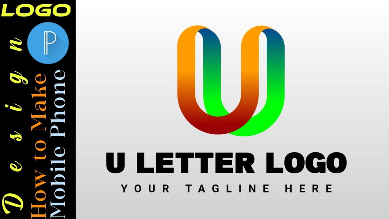 How to make U gradient logo design in pixellab Editing tutorials U logo ...