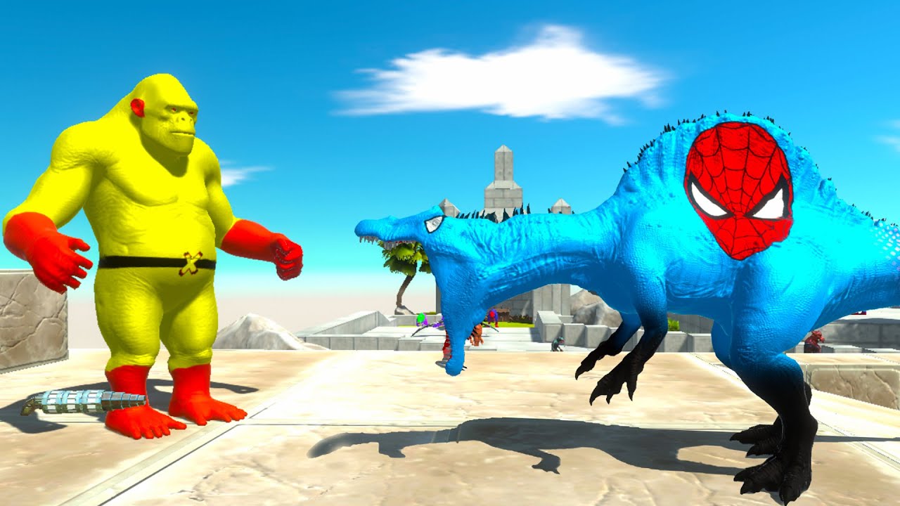 SAITAMA GORO SMASH DINOSAURS - Animal Revolt Battle Simulator - YouTube