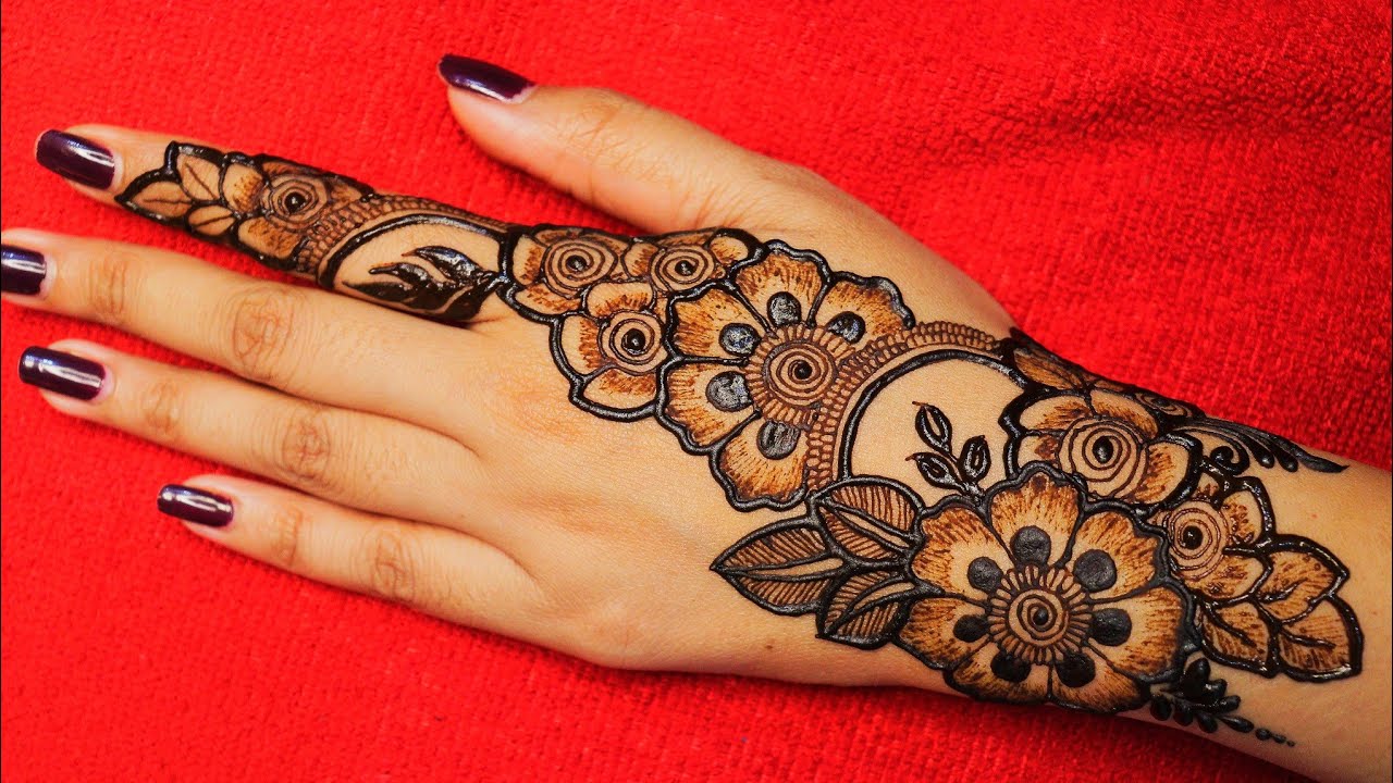 Simple shaded arabic mehndi design for back hand | mehndi designs 2023 ...