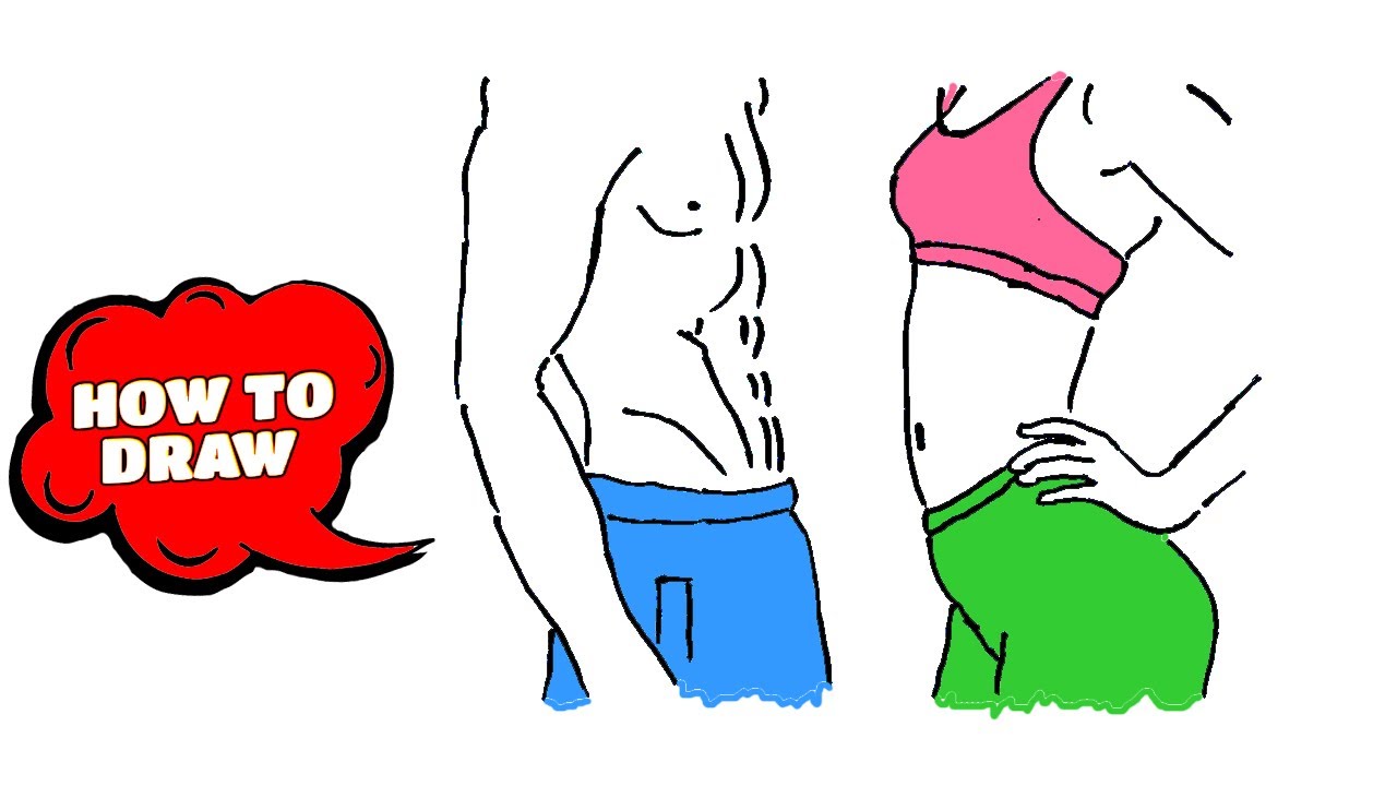 How to draw Bodies (Man and Woman Fitness Bodies) - YouTube