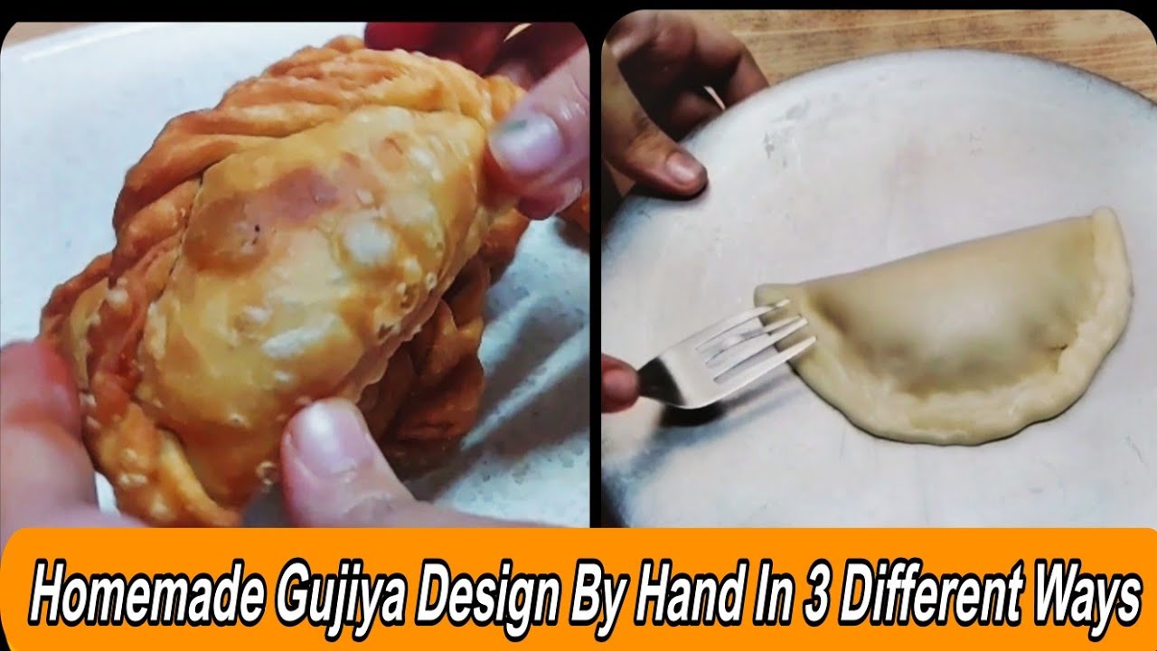 How to make gujiya design with hand |Three different design of gujiya ...