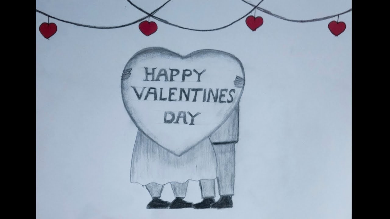 Happy valentine's day drawing || how to draw valentine's day drawing ...