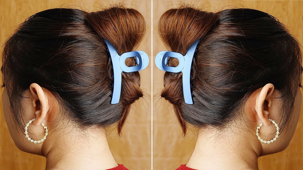 Updo Hairstyle vs Braided Bun Hairstyle | Bun Hairstyle With Butterfly ...